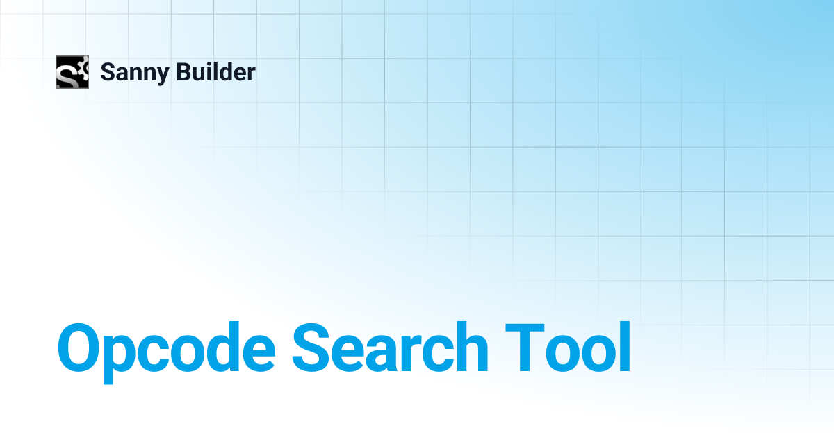 Opcode Search Tool | Sanny Builder